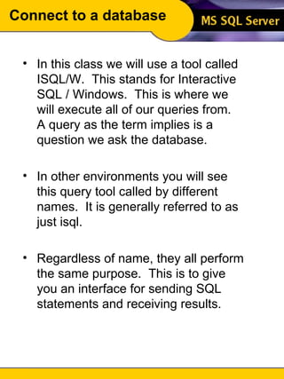 Intro To TSQL - Unit 1 | PPT