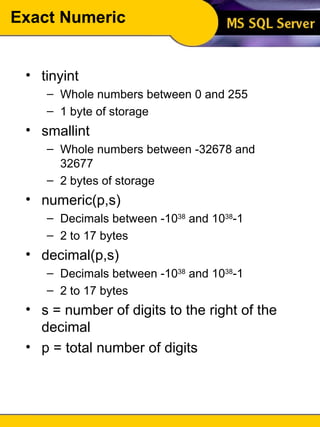 Intro To TSQL - Unit 5 | PPT