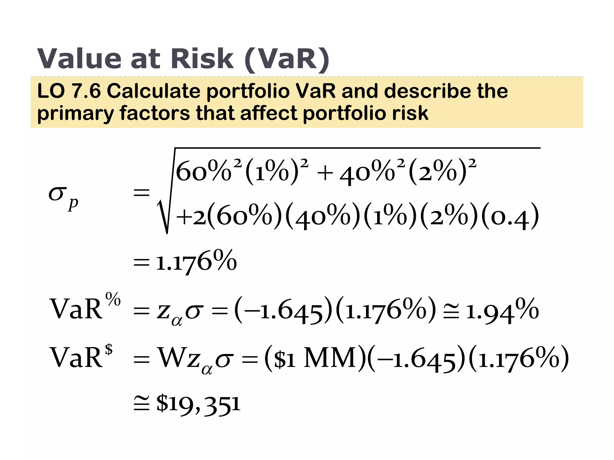 Intro to Value at Risk (VaR) | PPT | Stocks and Bonds | Personal Investing