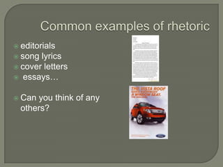 Intro. To Rhetoric Presentation | PPTX