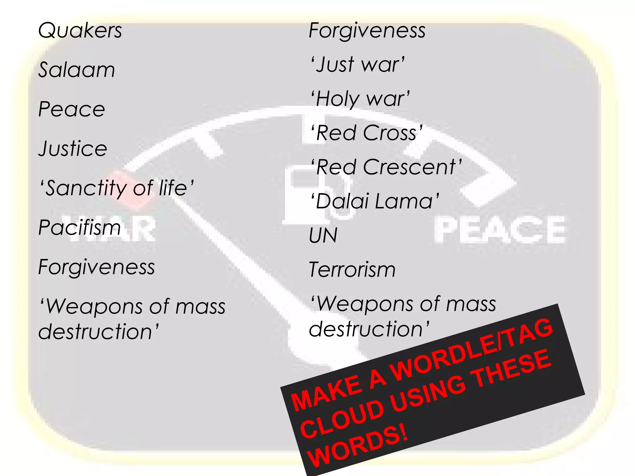 War and Peace- AQA- GCSE RE | PPT