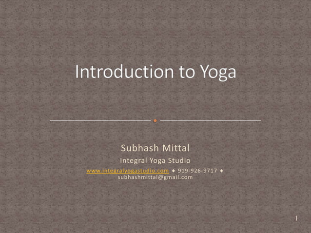 Intro to Yoga | PPT