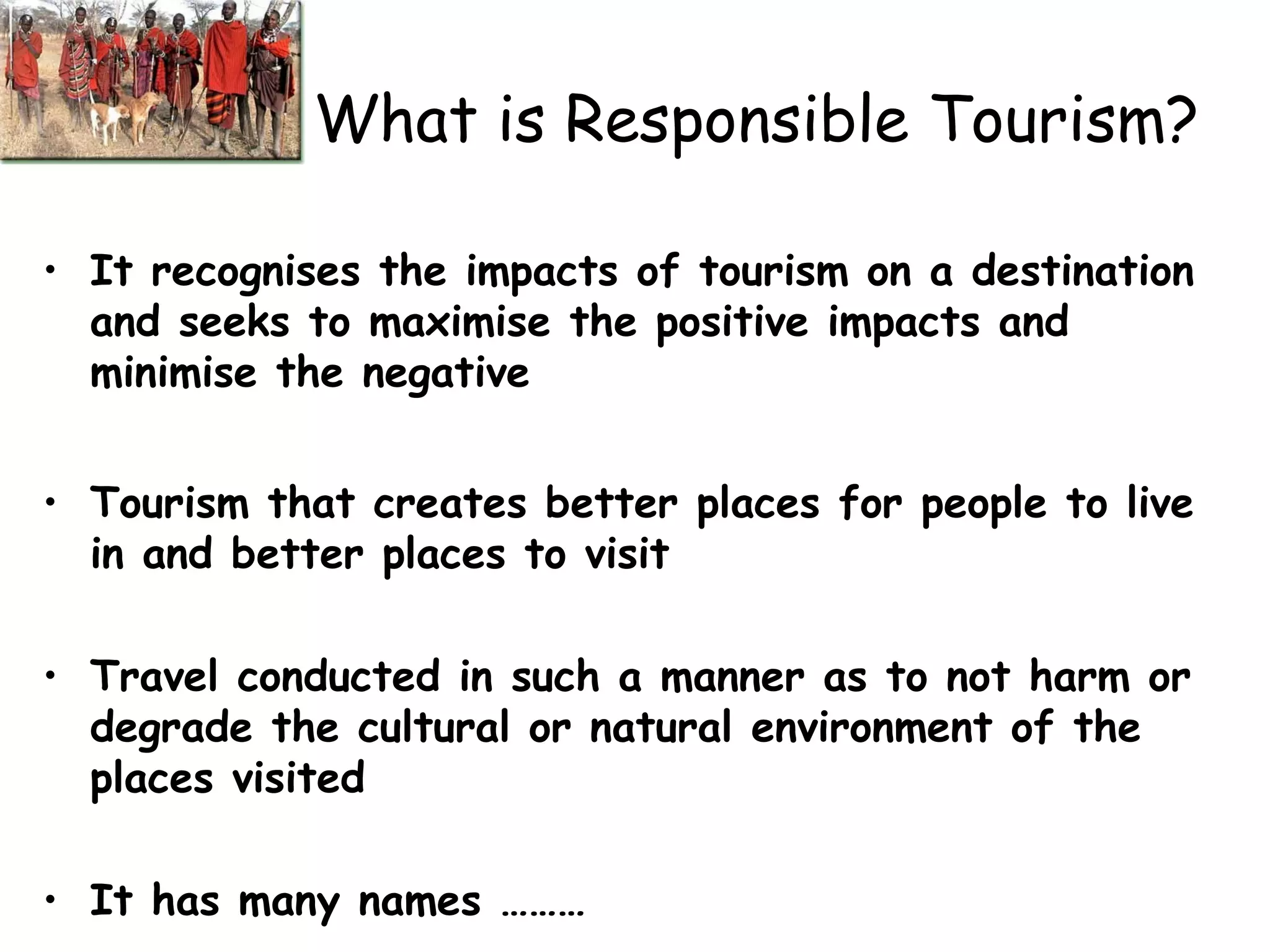 Introduction to Responsible Tourism | PPT