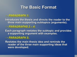 Intro 5 Paragraph Essay - Thesis | PPT