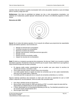 Introducción al sistema operativo unix | PDF