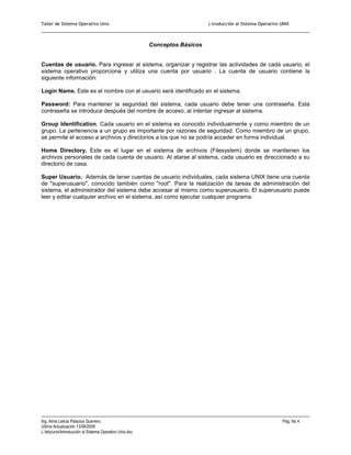Introducción al sistema operativo unix | PDF