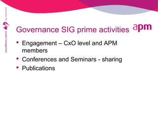 APM Governance SIG Martin Samphire | PPT | Business Administration ...