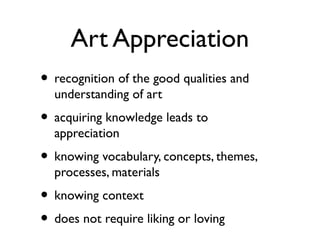 Intro to art appreciation | PPT