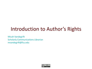Introduction to Author's Rights | PPT