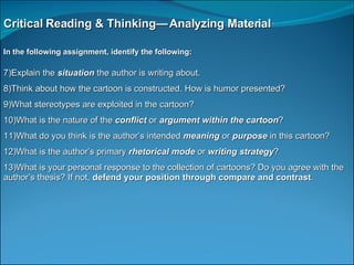 Intro Cartoon Analysis | PPT | Homework and Study | Education