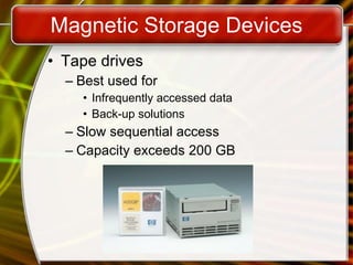 magnetic and optic based storage devices | PPT