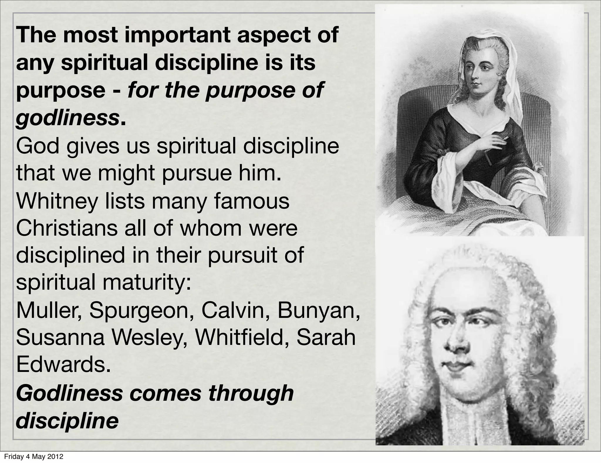 Donald Whitney, Spiritual Disciplines: Intro & chapter 1a | PDF