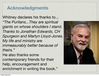 Donald Whitney, Spiritual Disciplines: Intro & chapter 1a | PDF