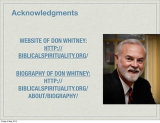 Donald Whitney, Spiritual Disciplines: Intro & chapter 1a | PDF
