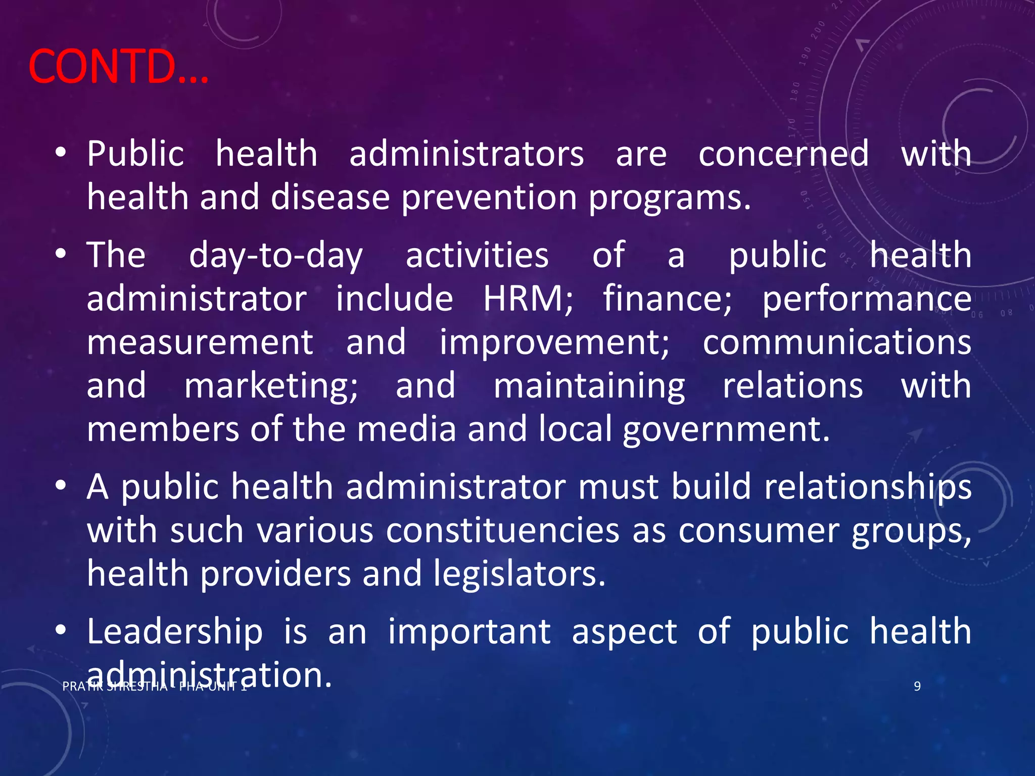 Unit 1 - Introduction to Public Health Administration & Management (BPH ...