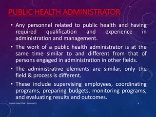 Unit 1 - Introduction to Public Health Administration & Management (BPH ...