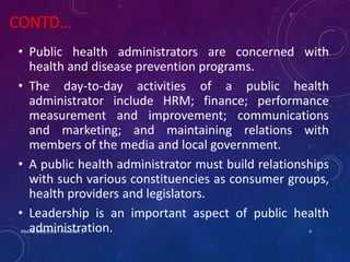 Unit 1 - Introduction to Public Health Administration & Management (BPH ...