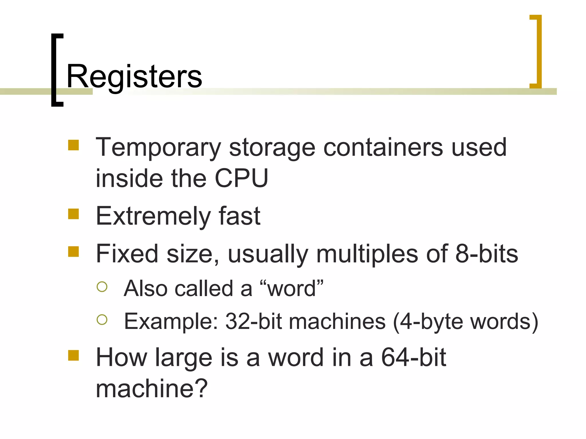 Introduction To Computer Architecture Ppt Data Storage And