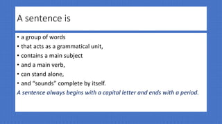 What is a Sentence? | PPTX