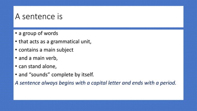 What is a Sentence? | PPTX