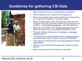 Introduction to the Child Status Index | PPT