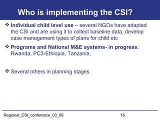 Introduction to the Child Status Index | PPT