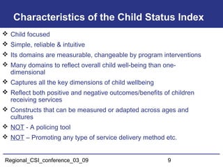 Introduction to the Child Status Index | PPT