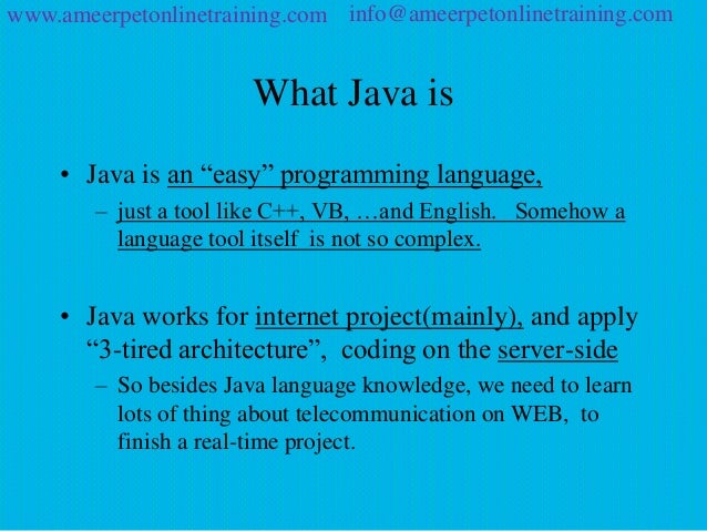 Introdcution to core java by ameerpet online training