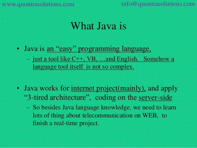 Introduction to Core Java by Quontra Solutions