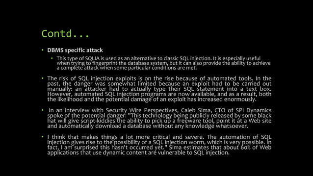 An Introduction Of Sql Injection Buffer Overflow And Wireless Attack Ppt 1190