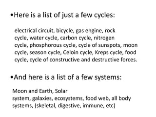Cycles & systems..introduction (Teach) | PPTX