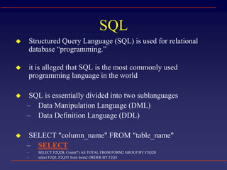Intro databases (Table, Record, Field) | PPT