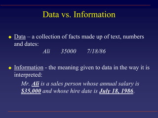 Intro databases (Table, Record, Field) | PPT