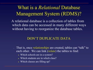 Intro databases (Table, Record, Field) | PPT