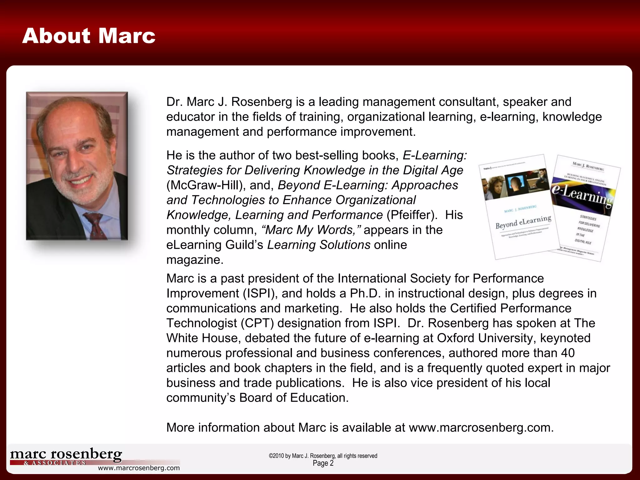 Introduction to Marc Rosenberg and Associates | PPT