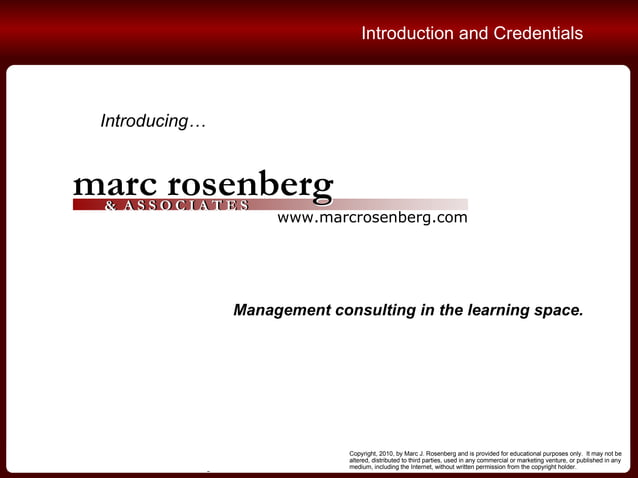 Introduction to Marc Rosenberg and Associates | PPT