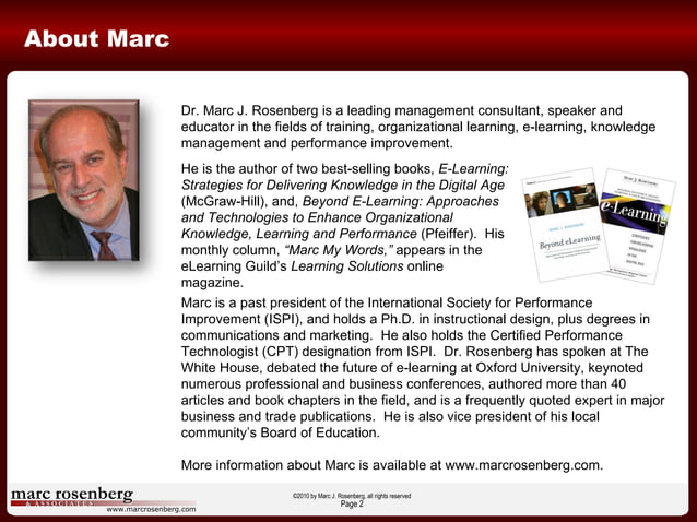 Introduction to Marc Rosenberg and Associates | PPT