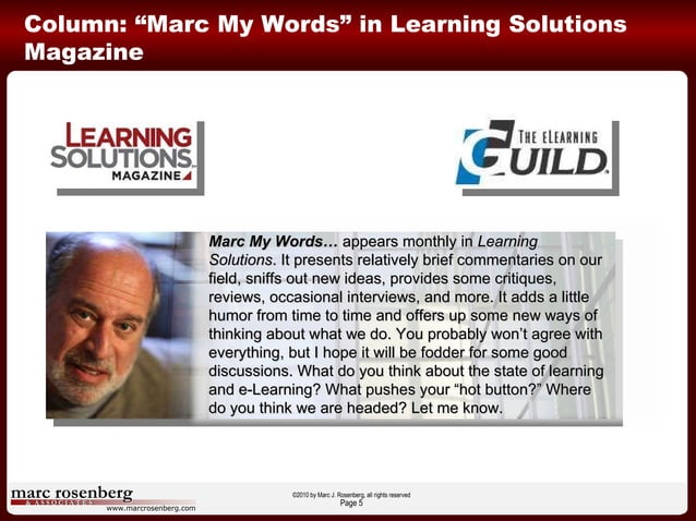Introduction to Marc Rosenberg and Associates | PPT