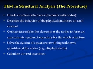 Introdcution FEM Analysis and basic principles | PPTX