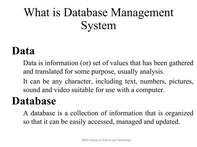 Introduction to Database Management System | PPT