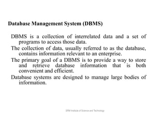 Introduction to Database Management System | PPT