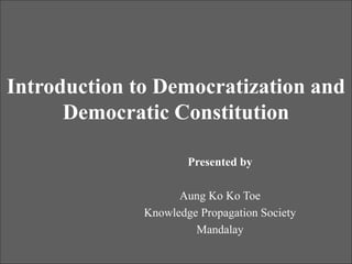 Introduction to democratization | PPTX