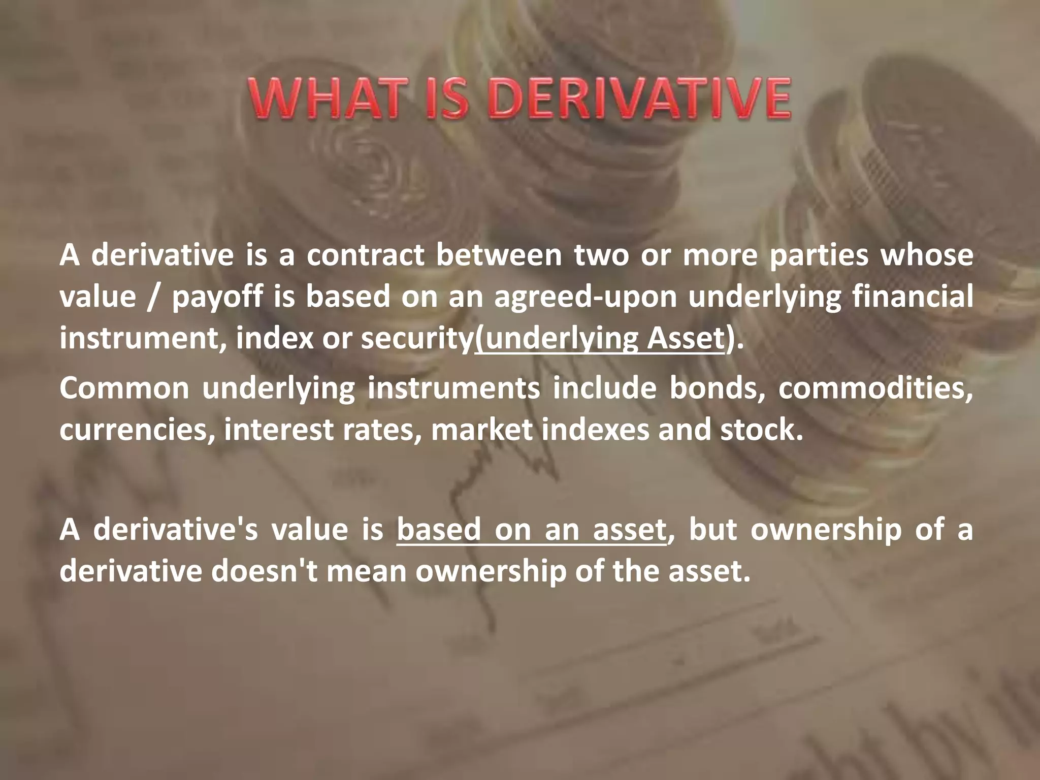 Introduction to derivatives | PPT