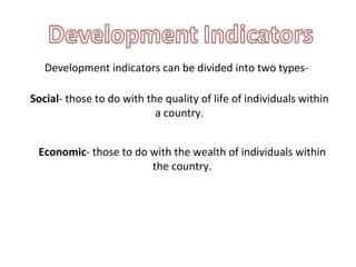 Introduction to development indicators | PPT