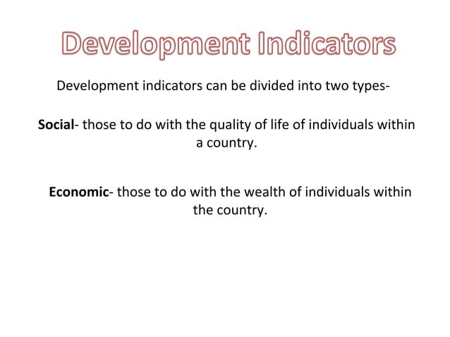 Introduction to development indicators | PPT