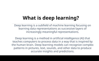 Introdcution to Deep Learning and Machine Learning | PPTX