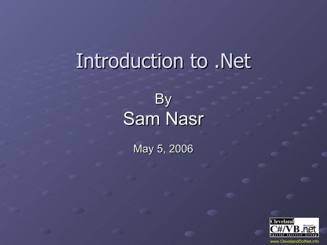 Intro dotnet | PPT