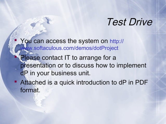 Introduction to dotProject | PPTX | Computing | Technology & Computing