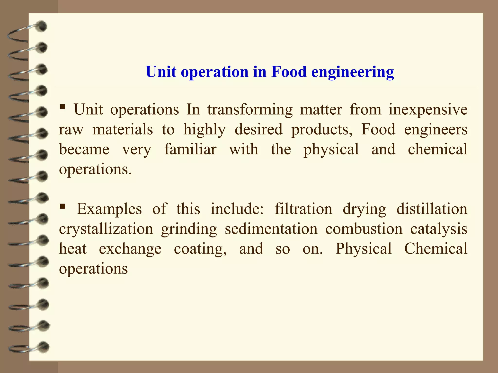 Unit Operations in Food Industry | PPT | Physics | Science