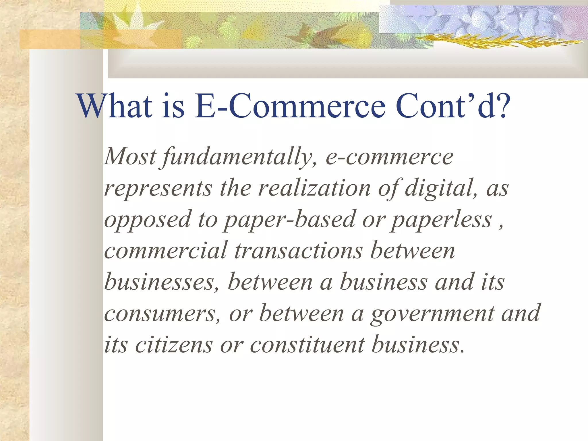 E-Commerce | PPT